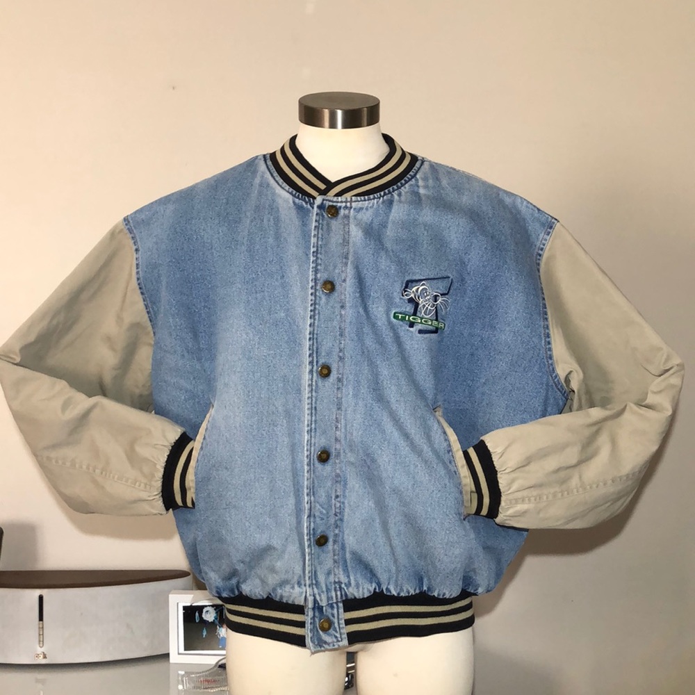 Vtg Disneyland Tigger Varsity Jean Jacket - Gem